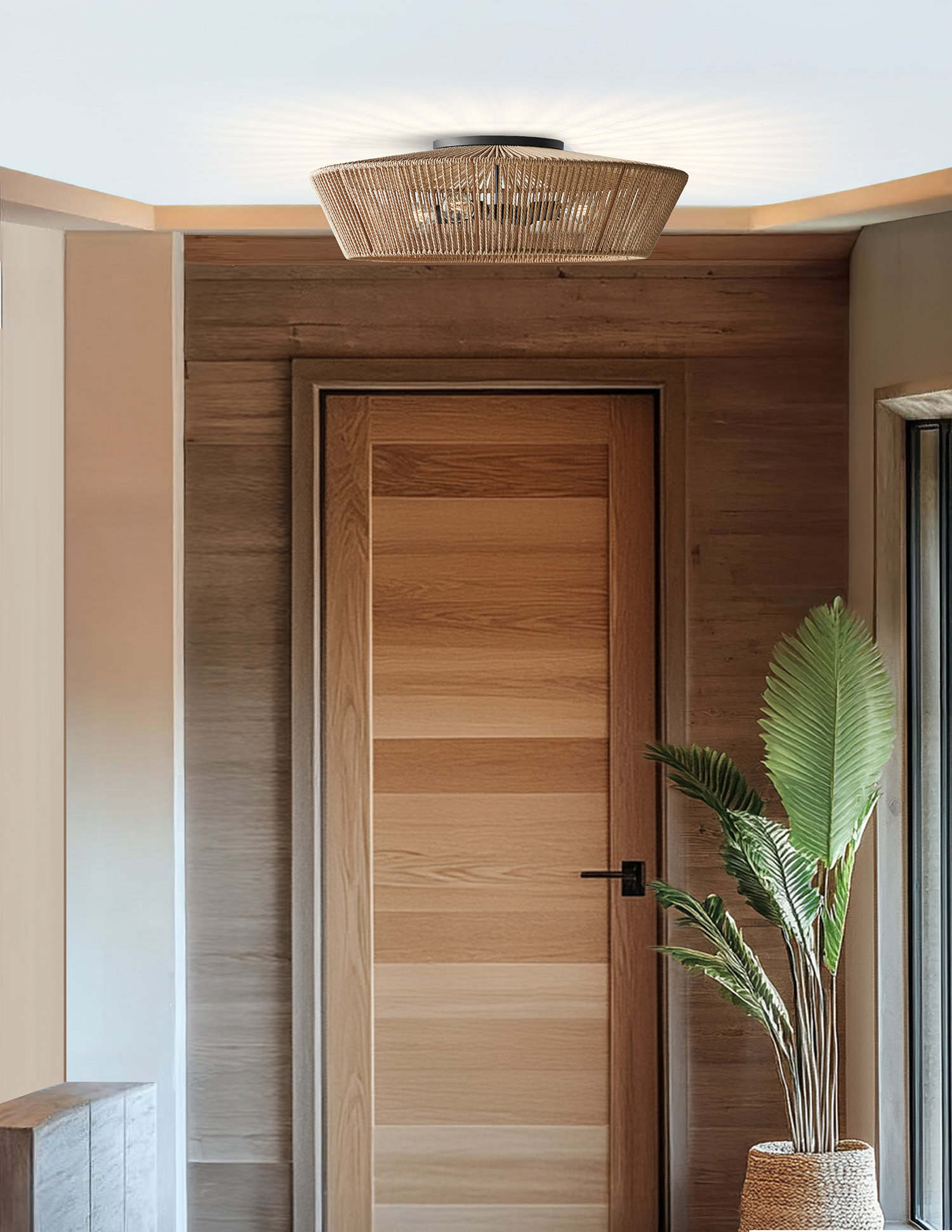 Bayou Breeze Eco - Nido 30" Natural Rope 4-Light Semi-Flush | Wayfair